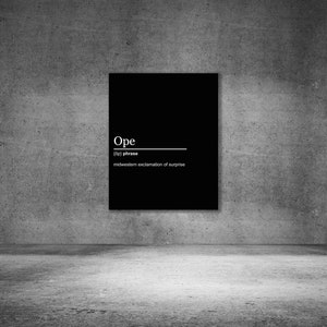 Ope Definition Wall Art Office Decor, Entrepreneur Art, Business ...