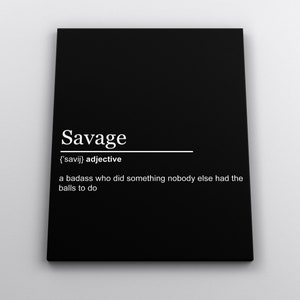 Savage Definition Wall Art Office Decor, Entrepreneur Art, Business ...