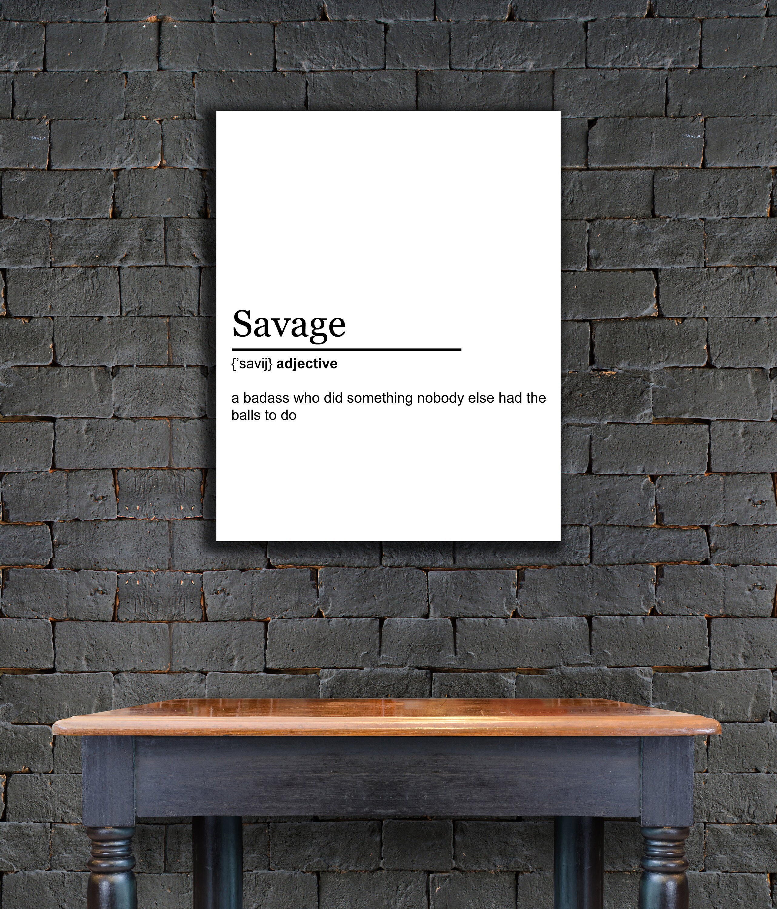 Savage Definition Wall Art Office Decor Entrepreneur Art - Etsy