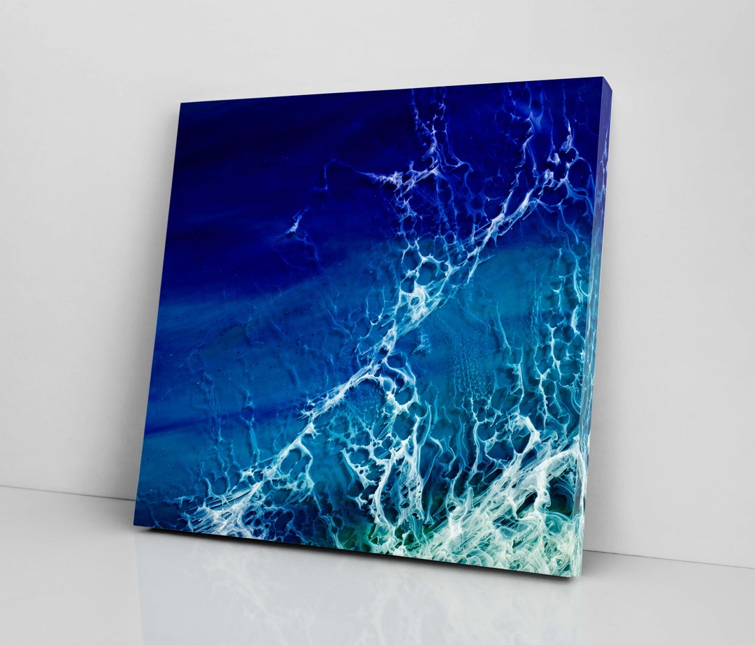 Ocean Art Print, Blue Paradise Art, Wave Art, Ocean Painting, Fluid Art ...