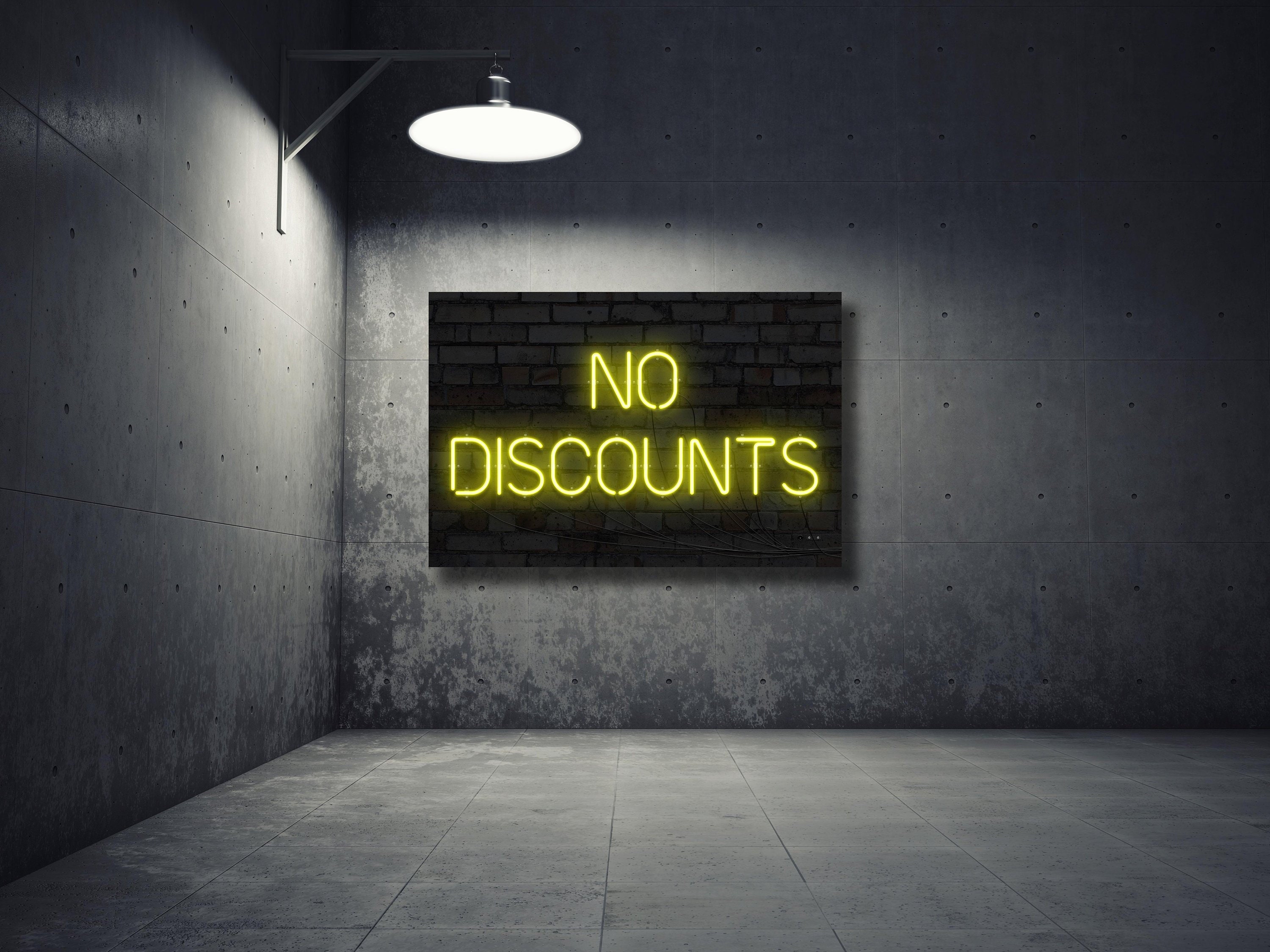 Funny Sign No Discount Sign Funny Motivational Wall Art | Etsy