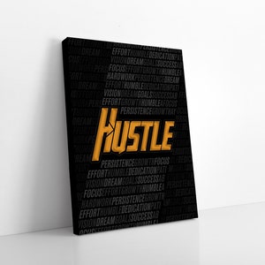 Hustle Print, Motivational Art, Office Art, Home or Office Wall Decor ...