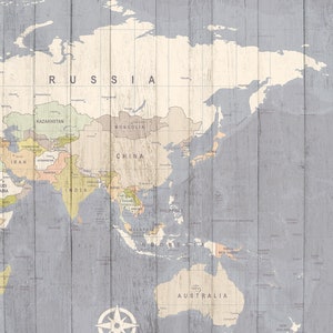 Personalized World Travel Map, Personalized Push Pin Map, Detailed ...