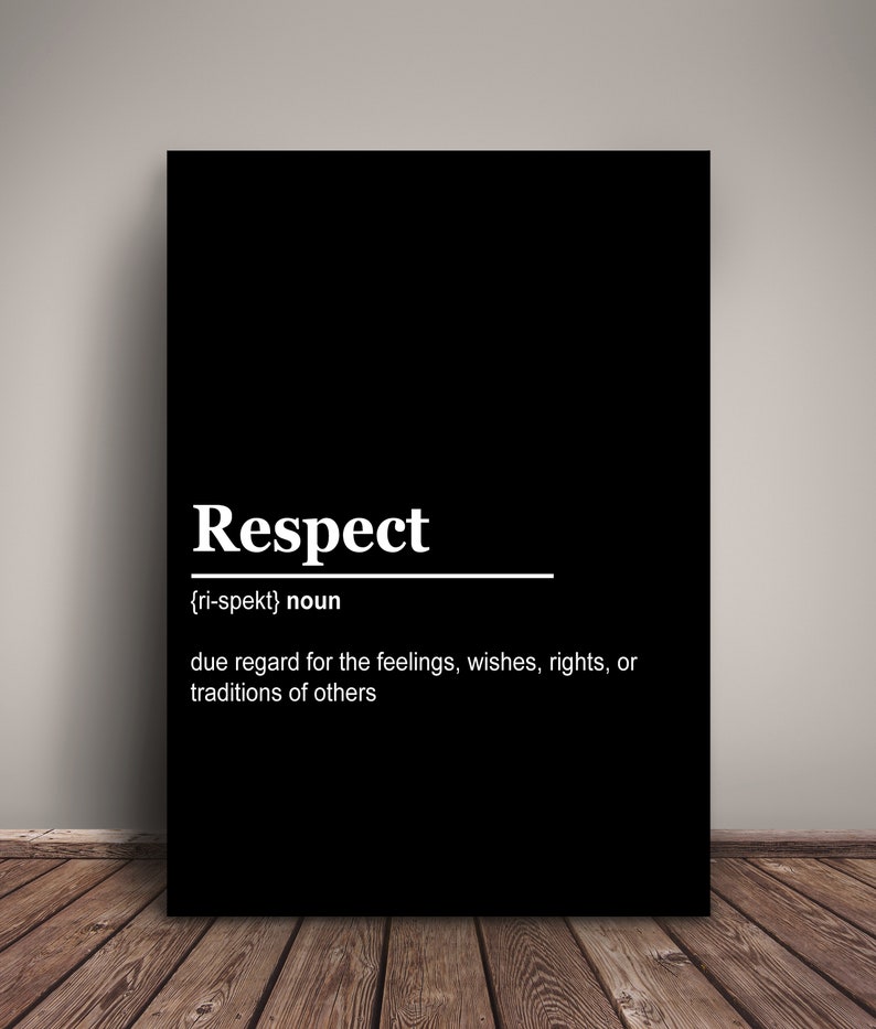 Respect Definition Wall Art Office Decor Entrepreneur Art - Etsy