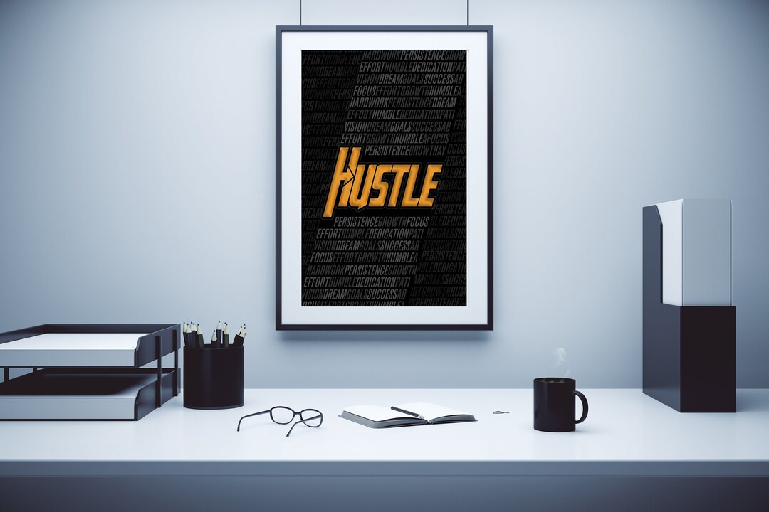 Hustle Artwork Printable, Motivational Art, Office Art, Home Office ...