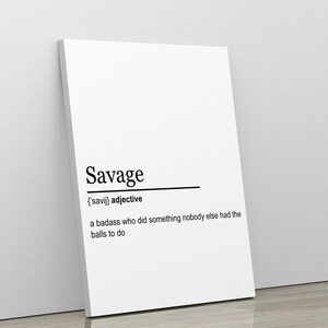 Savage Definition Wall Art Office Decor, Entrepreneur Art, Business ...
