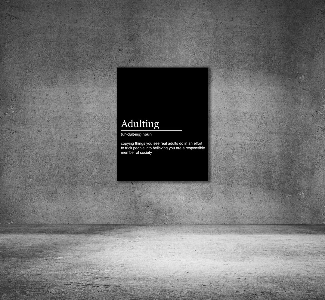 Printable Adulting Definition Wall Art, Office Decor, Business ...