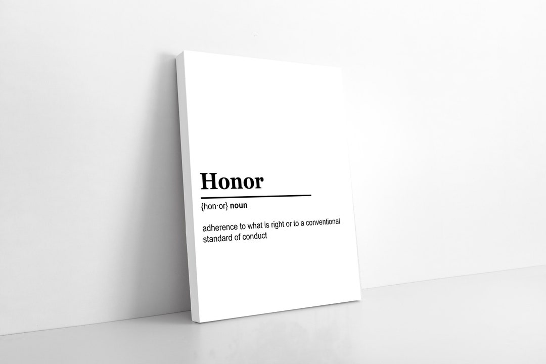 Honor Definition Wall Art Office Decor, Entrepreneur Art, Business ...