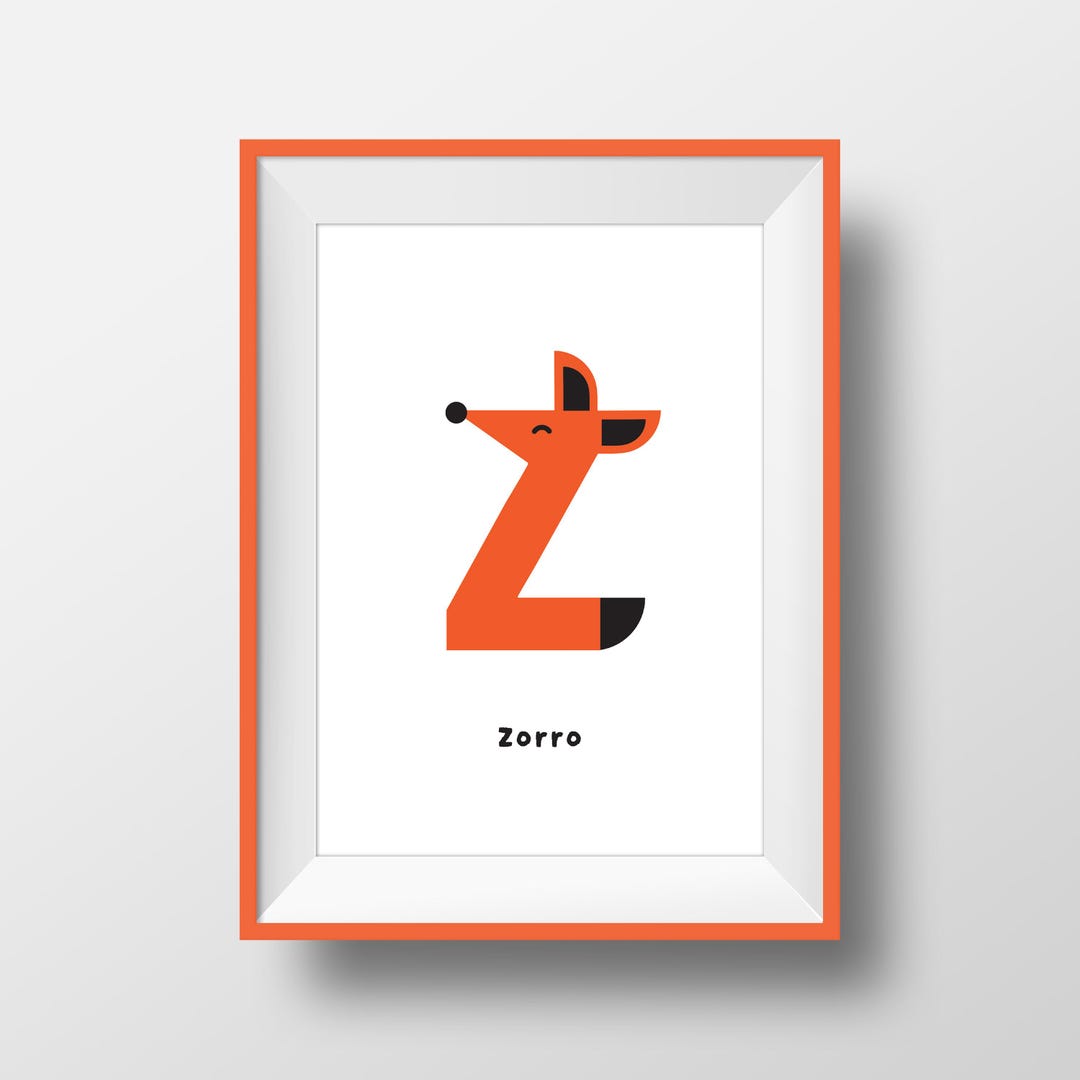 Letter Z Animal Alphabet PRINT - Etsy