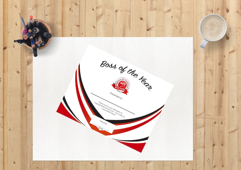 Printable Boss of the Year Award - Etsy
