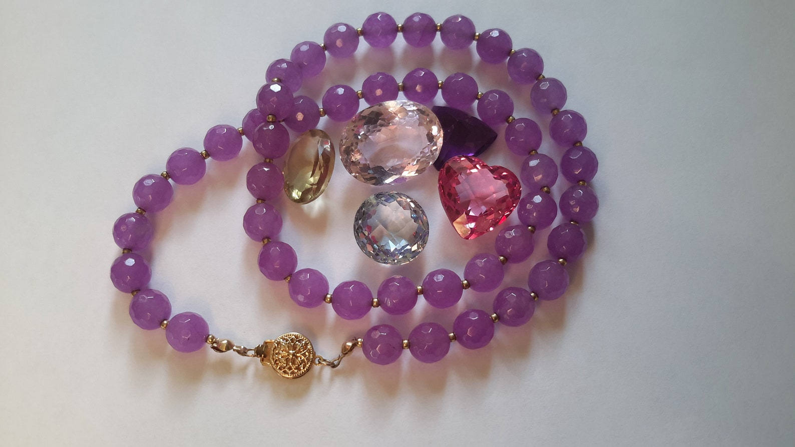 Divine Light. Purple Alexandrite Gemstone Necklace With 14K - Etsy