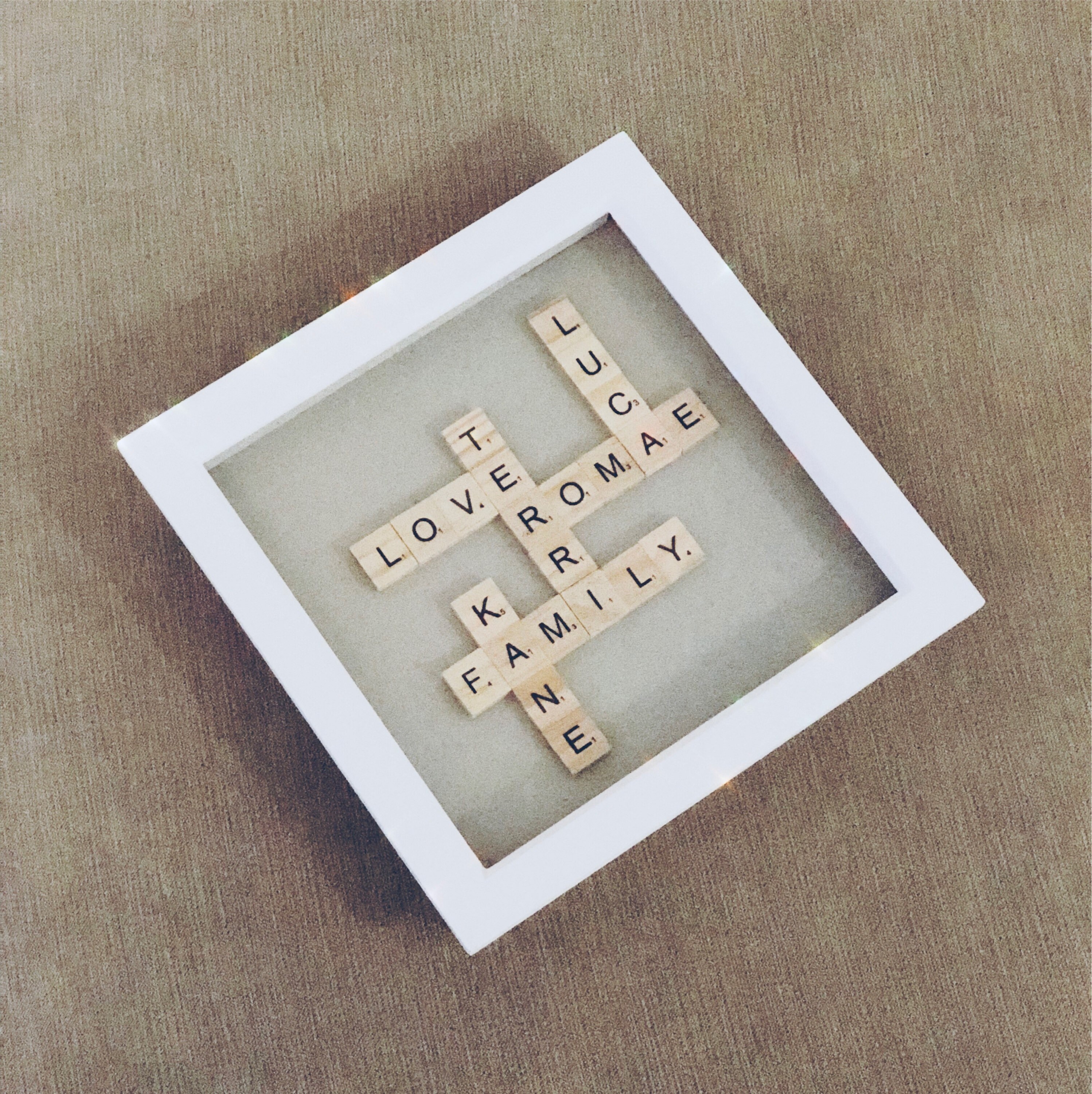 Family Name Scrabble Art Frame Fully Customiseable, Perfect Gift for ...