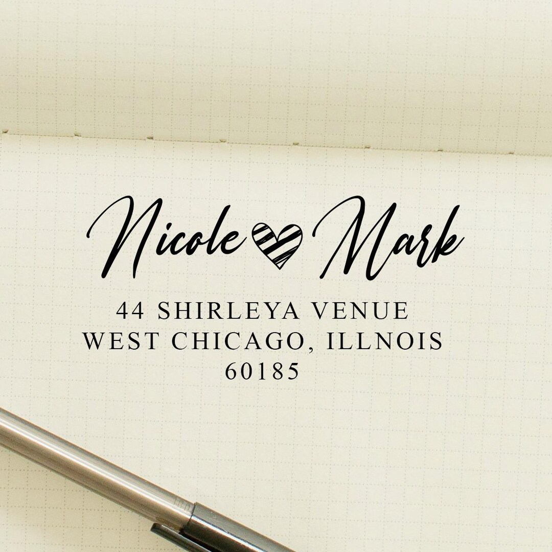 Custom Self Inking Stamp for Couples Personalized Return Address Stamp ...