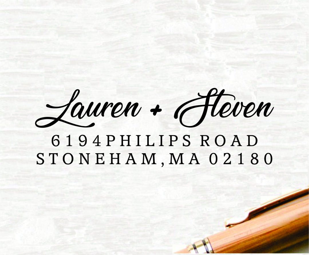 Custom Self Inking Wedding Address Stamp for Valentines - Personalized ...