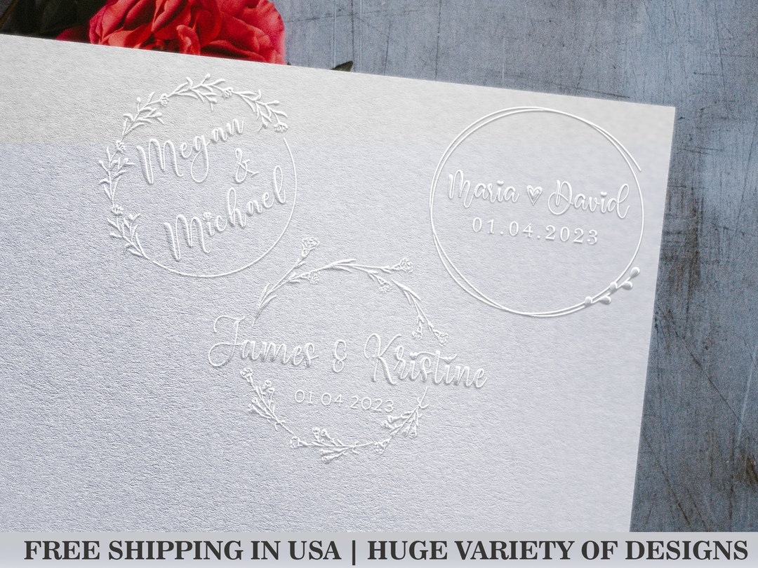 Personalized Embosser Stamp, Wedding Embosser, Wedding Invitation ...
