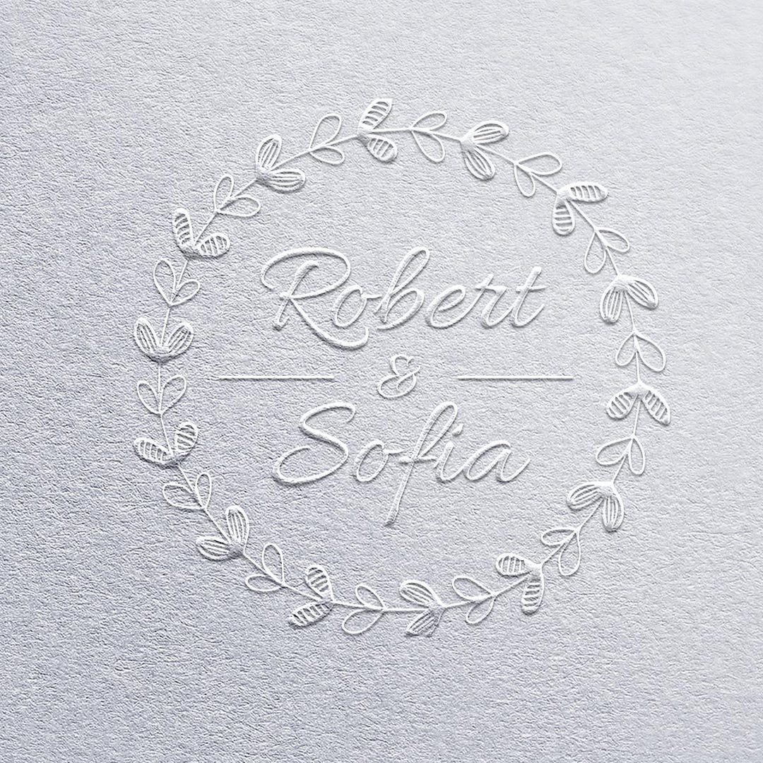 Wedding Embosser for Couples With Names and Initials, Personalized ...