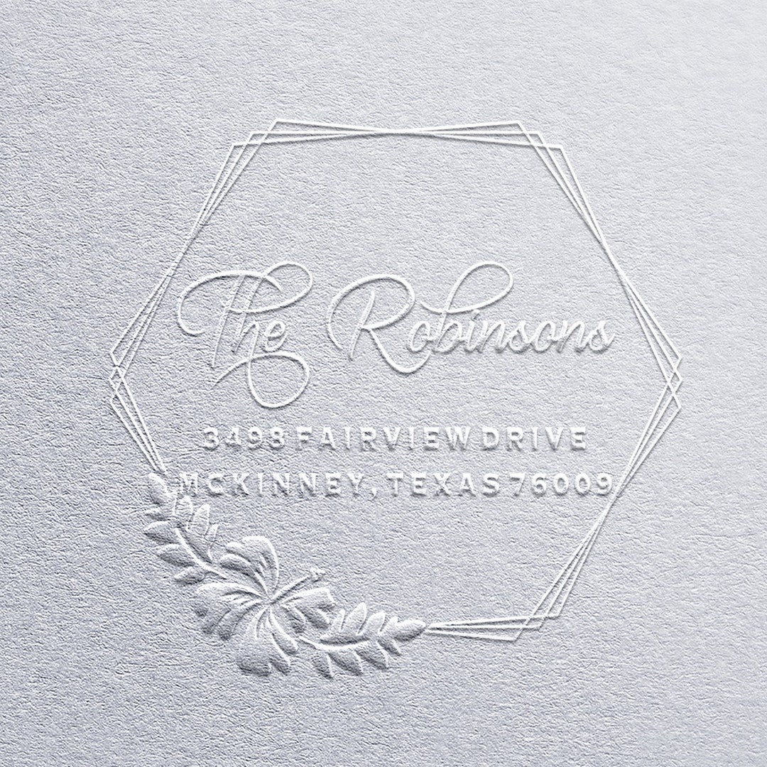 Custom Return Address Embosser for Couples, Personalized Stamp for ...