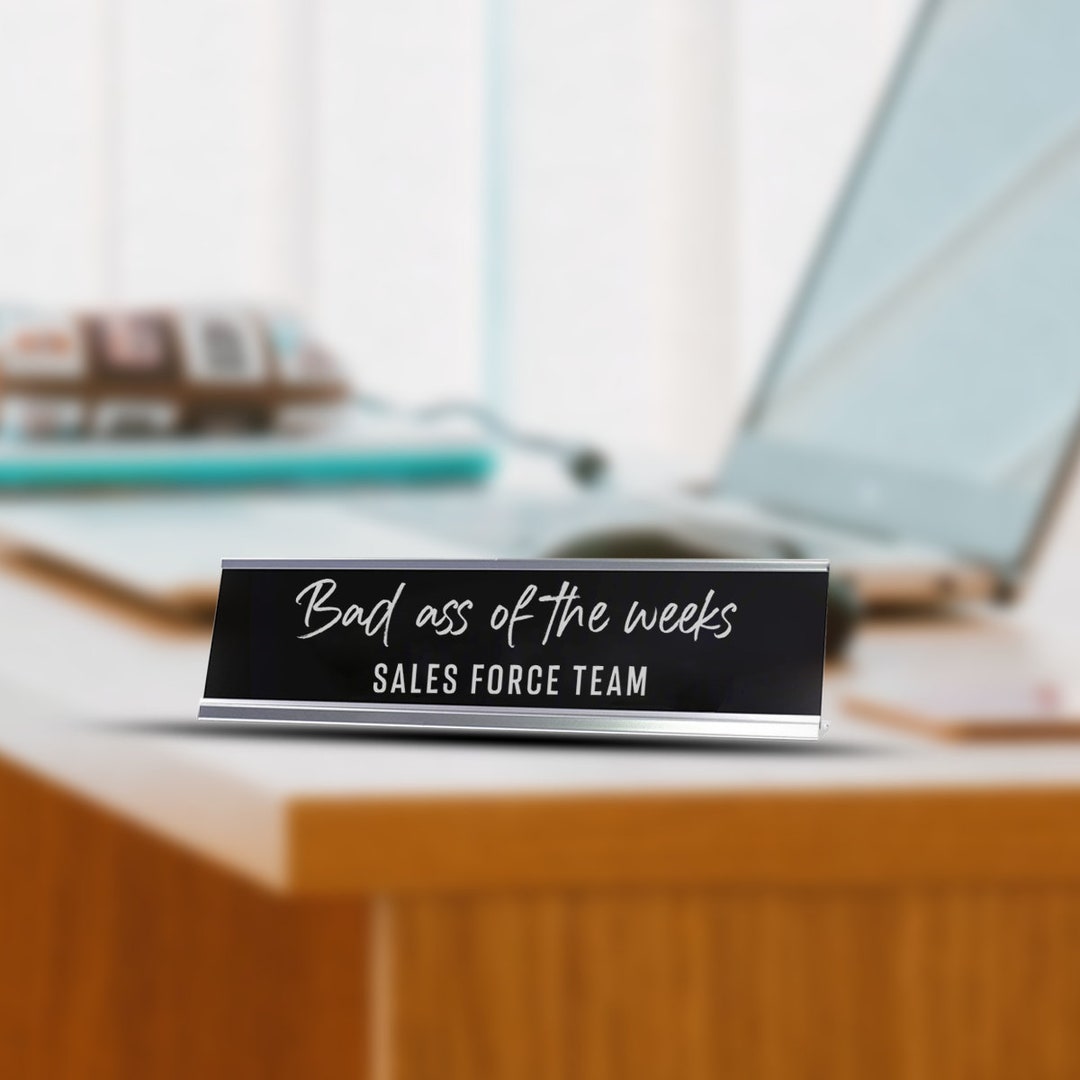 Bad Ass of the Week Name Plate, Funny Desk Name Plate, Funny Gift for ...