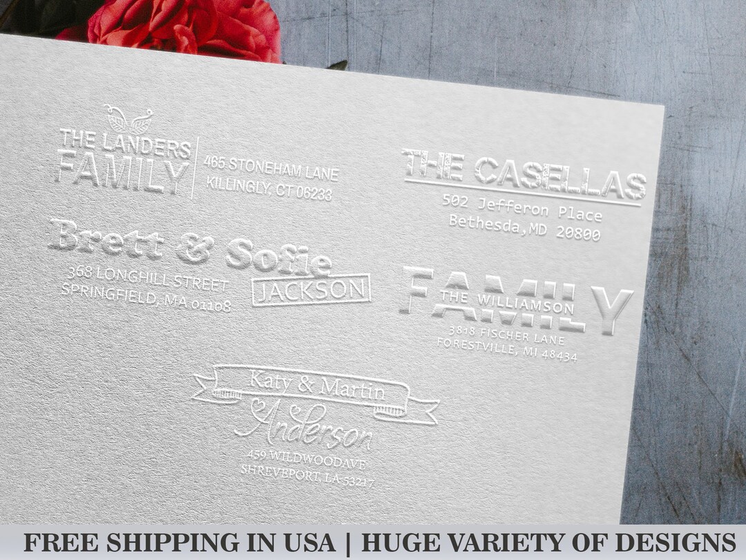 Luxury Custom Address Embosser Personalized With Name, Return Address ...