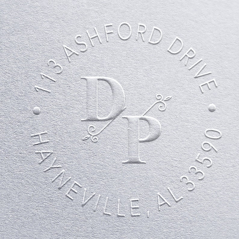 Custom Round Address Embosser for Envelopes, Personalized Return ...