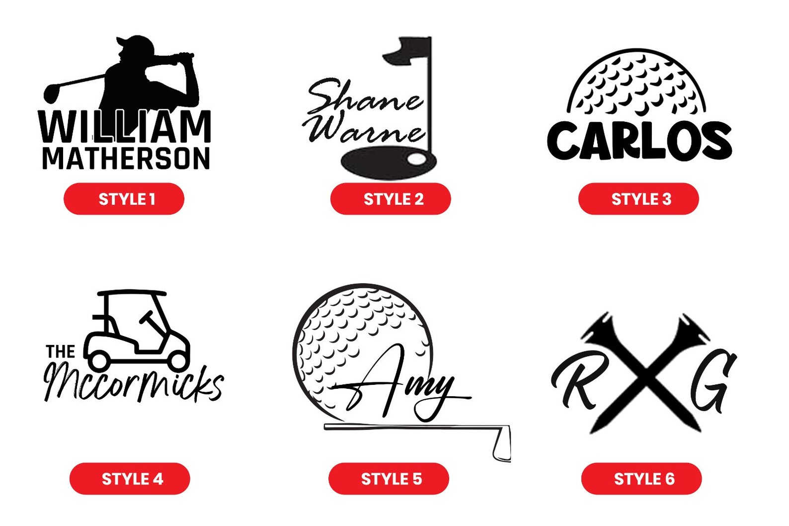 Custom Golf Ball Stamp for Monogram Initials, Team Logo or Face Drawing ...