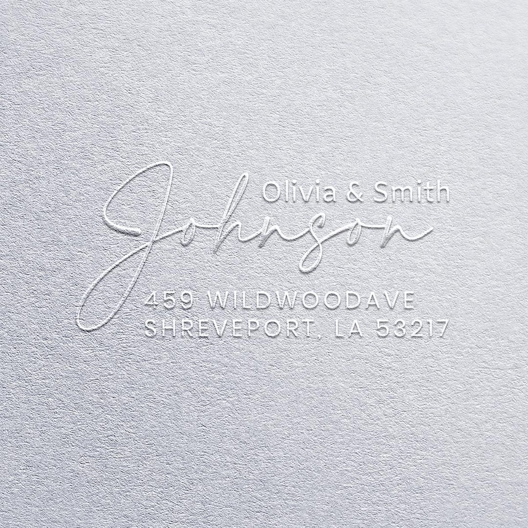 Custom Address Embosser -personalized Return Address Stamp - Wedding ...