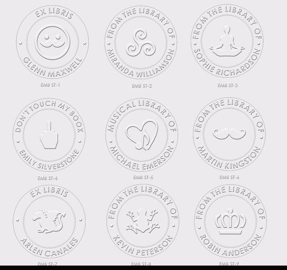 Chose Your Library Embosser Personal Library Ex Libris - Etsy