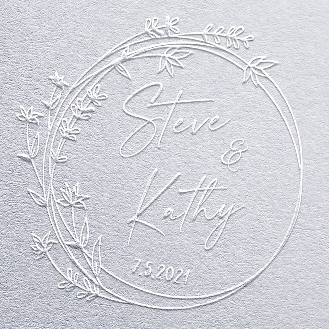 Custom Wedding Embosser Stamp: Personalized Monogram Stationery - Etsy