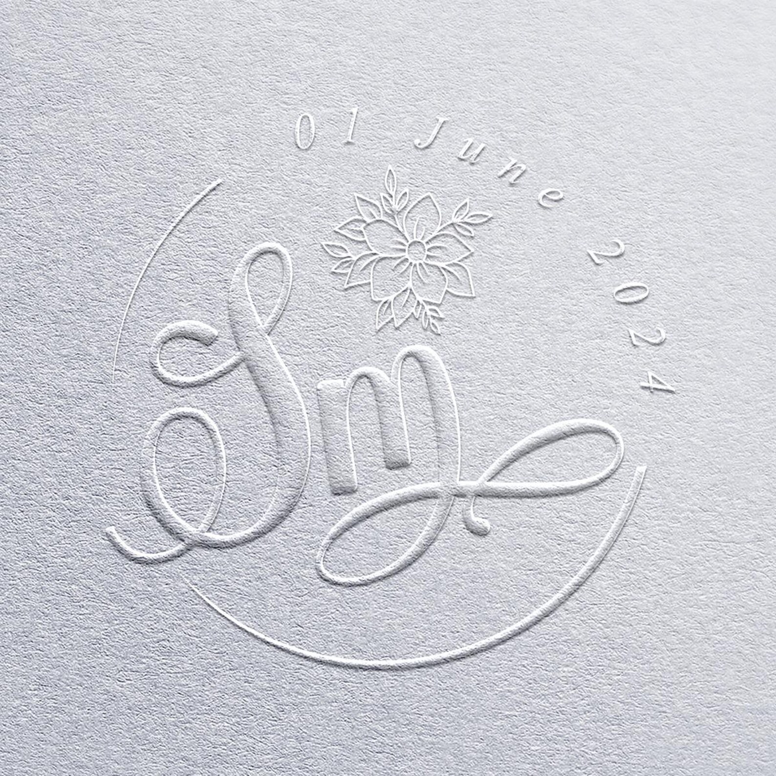 Wedding Embosser for Couples With Names and Initials, Personalized ...