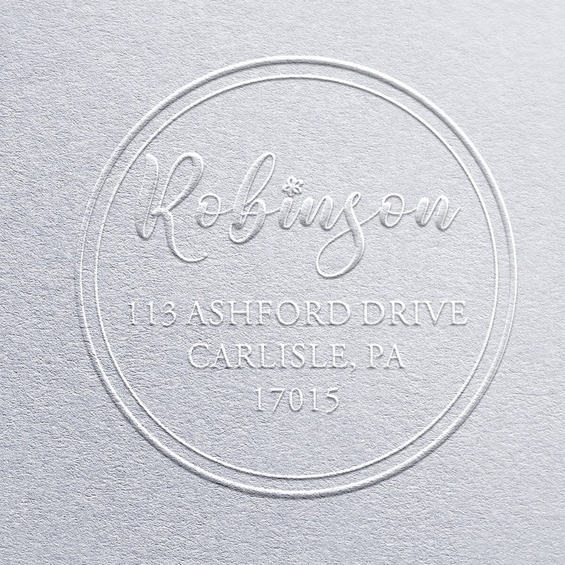 Personalized Round Address Embosser, Family Name Embosser Custom Stamp ...