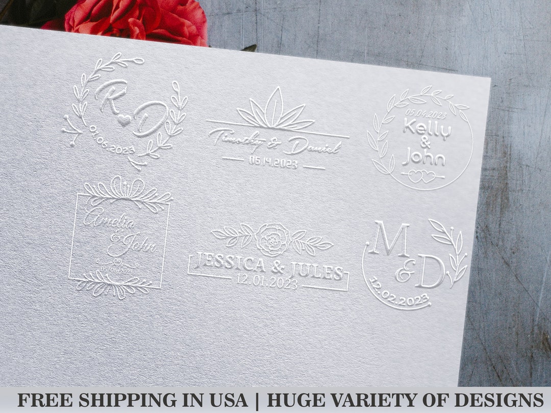 20+ Designs Wedding Embosser, Wedding Stamper, Custom Embosser ...