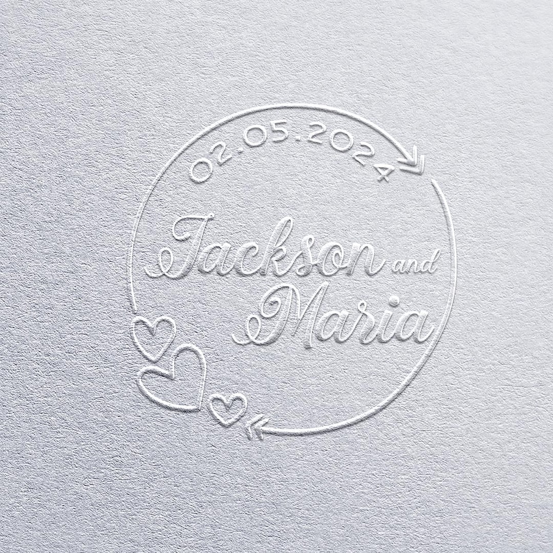 Personalized Wedding Name and Initial Embosser, Custom Couple Seal for ...