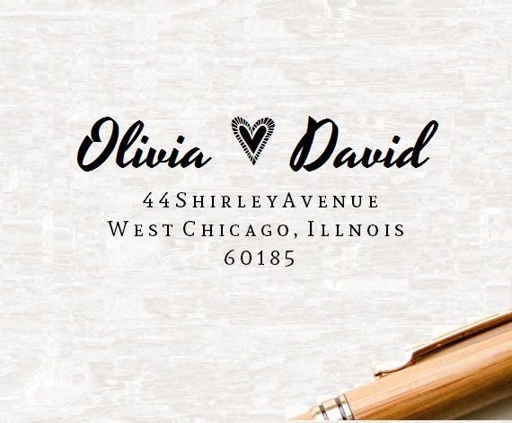 Wedding Stamp Custom Address StampSave The DateSelf inking | Etsy