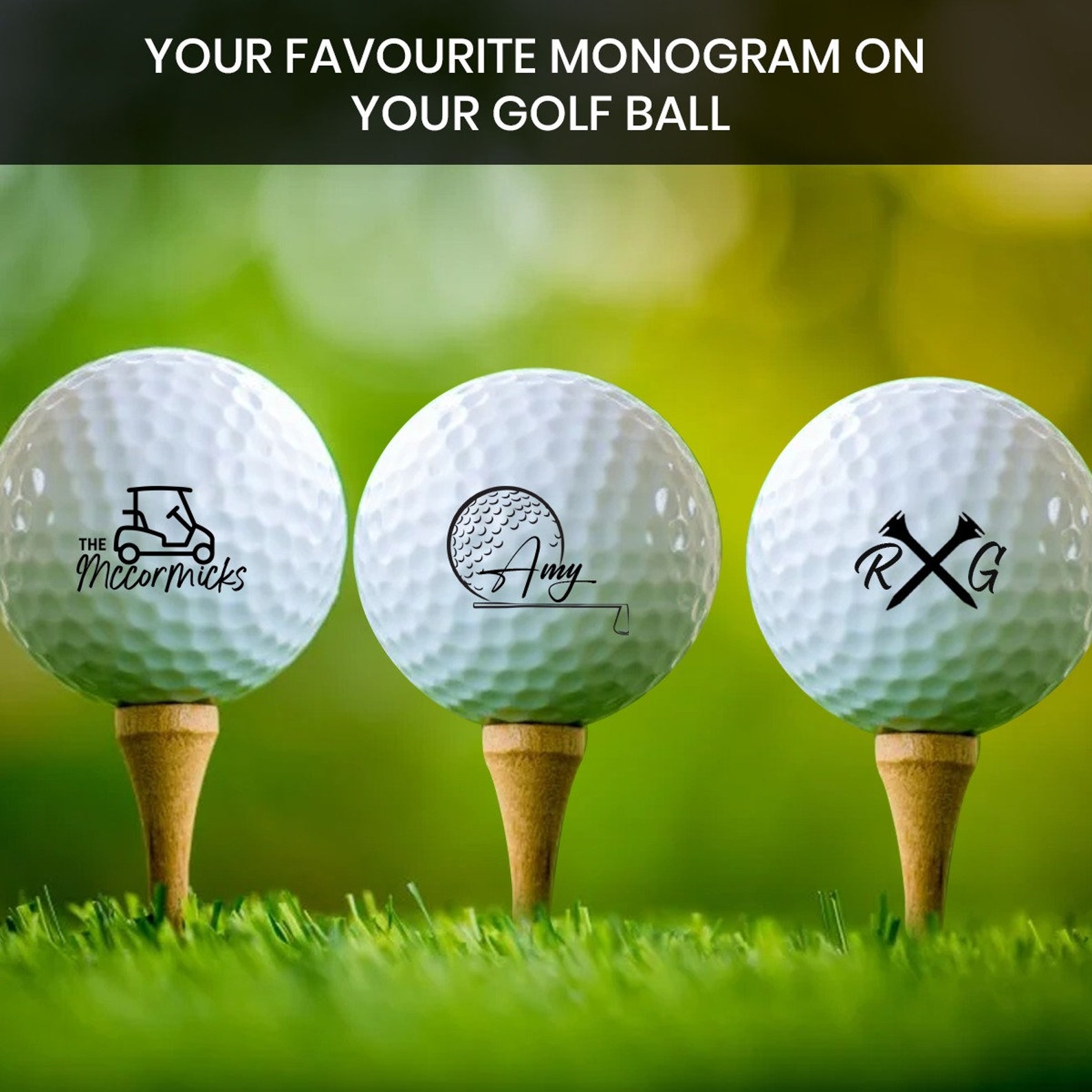 Custom Golf Ball Stamp for Monogram Initials, Team Logo or Face Drawing ...