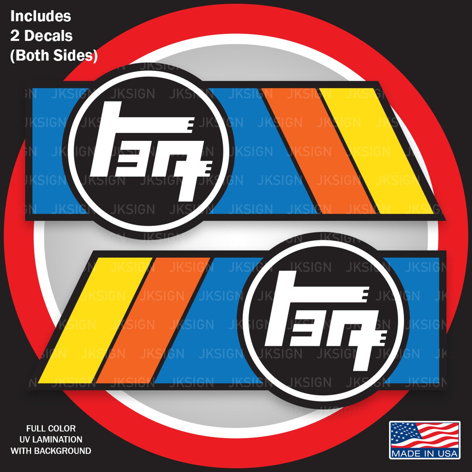 TEQ Tri Color Bedside Decals (includes 2 Decals) - Etsy