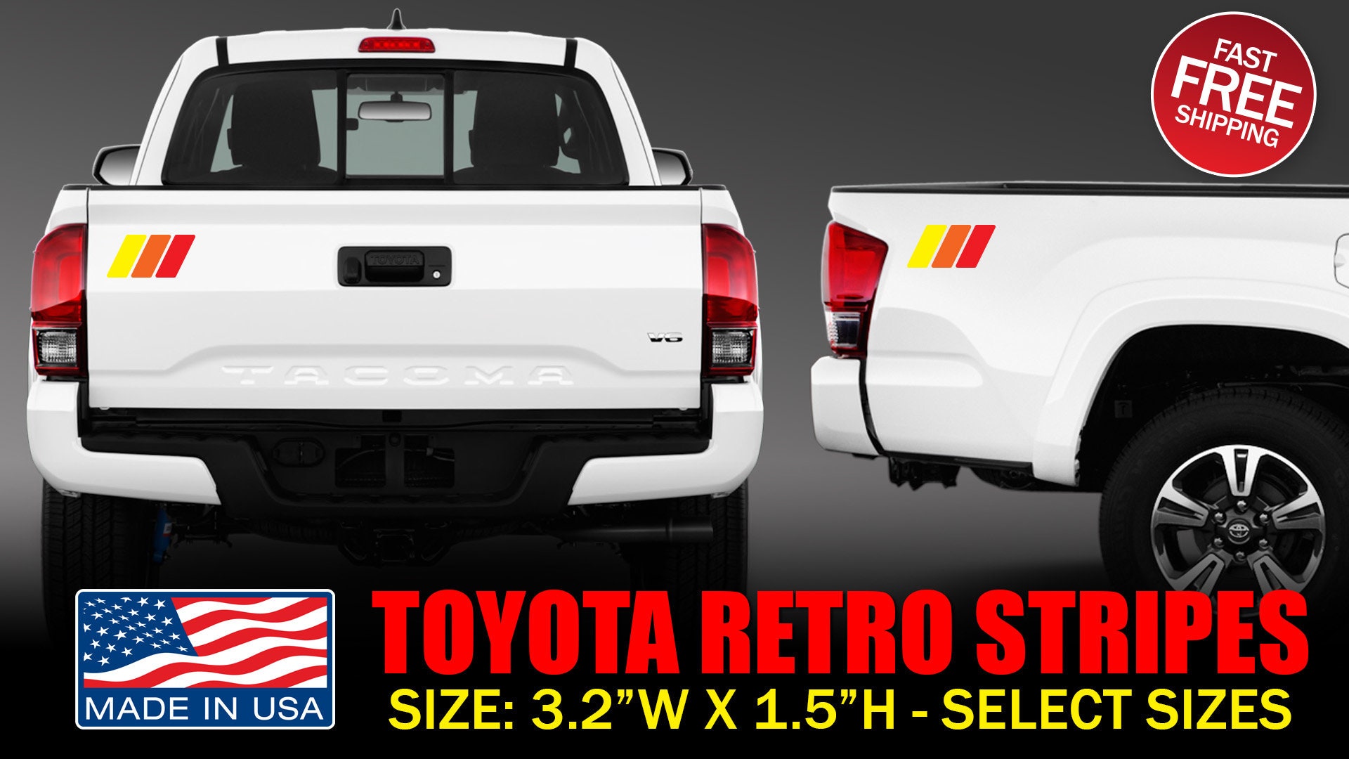 Retro Stripes Decals Vintage Colors for Toyota FJ Cruiser Tacoma 4 ...