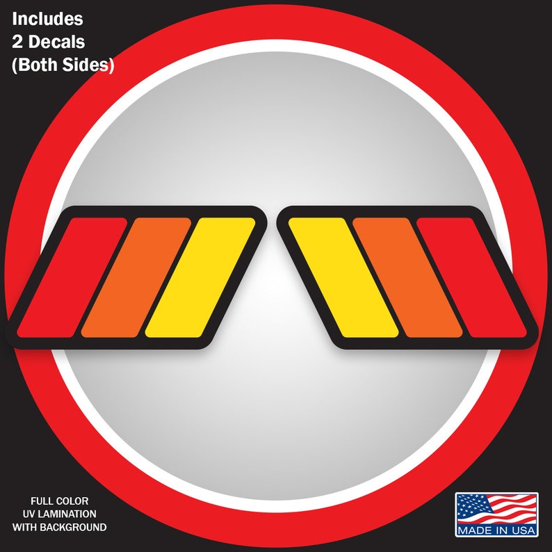 Tri-color Decal Vintage Colors include 2 Decals - Etsy