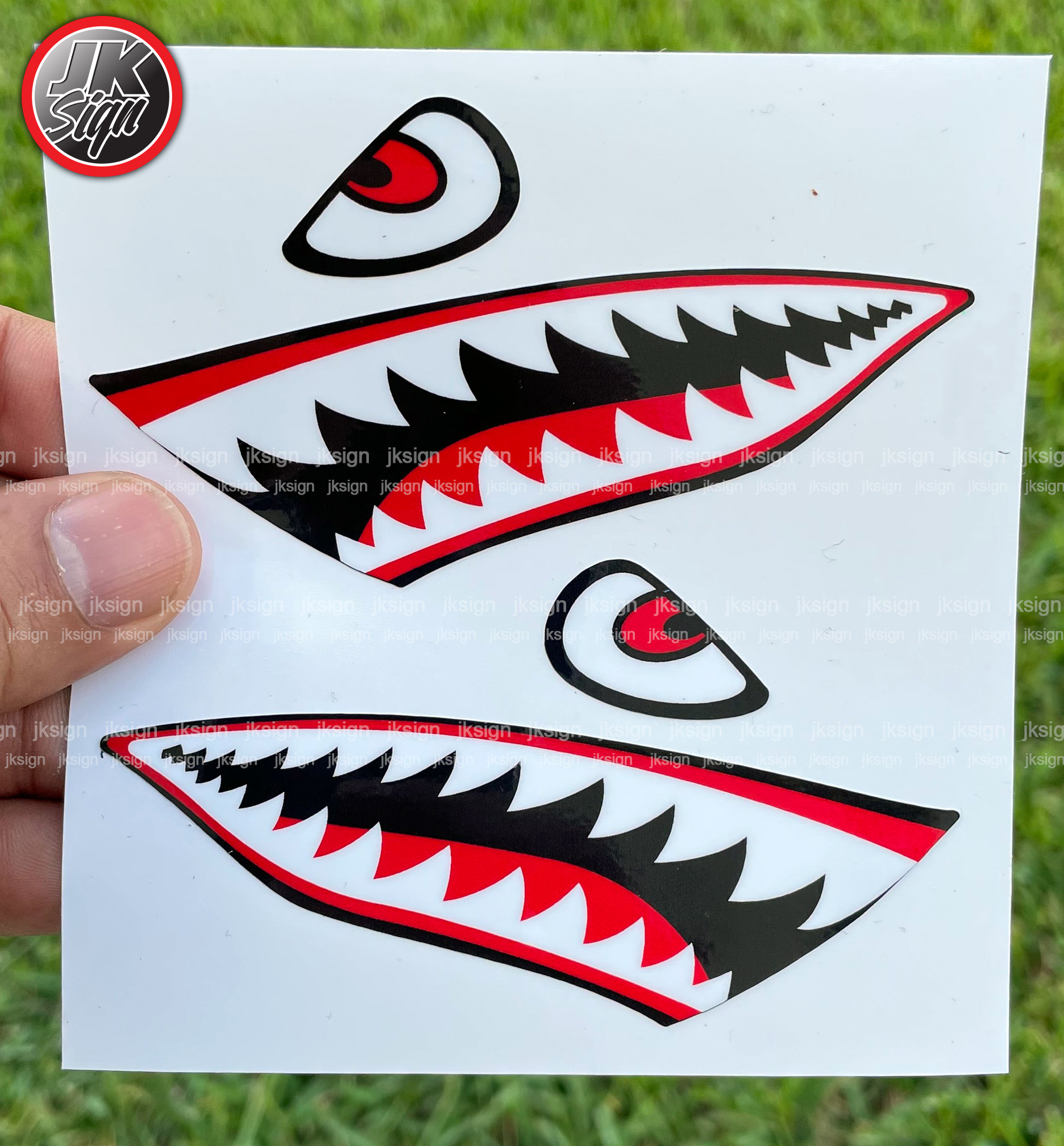 Angry Face Shark Teeth Decal 2 DECALS For Window Laptop PC | Etsy