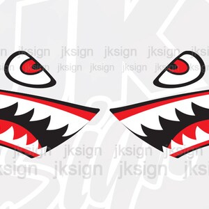 Angry Face Shark Teeth Decal (2 DECALS) - Etsy