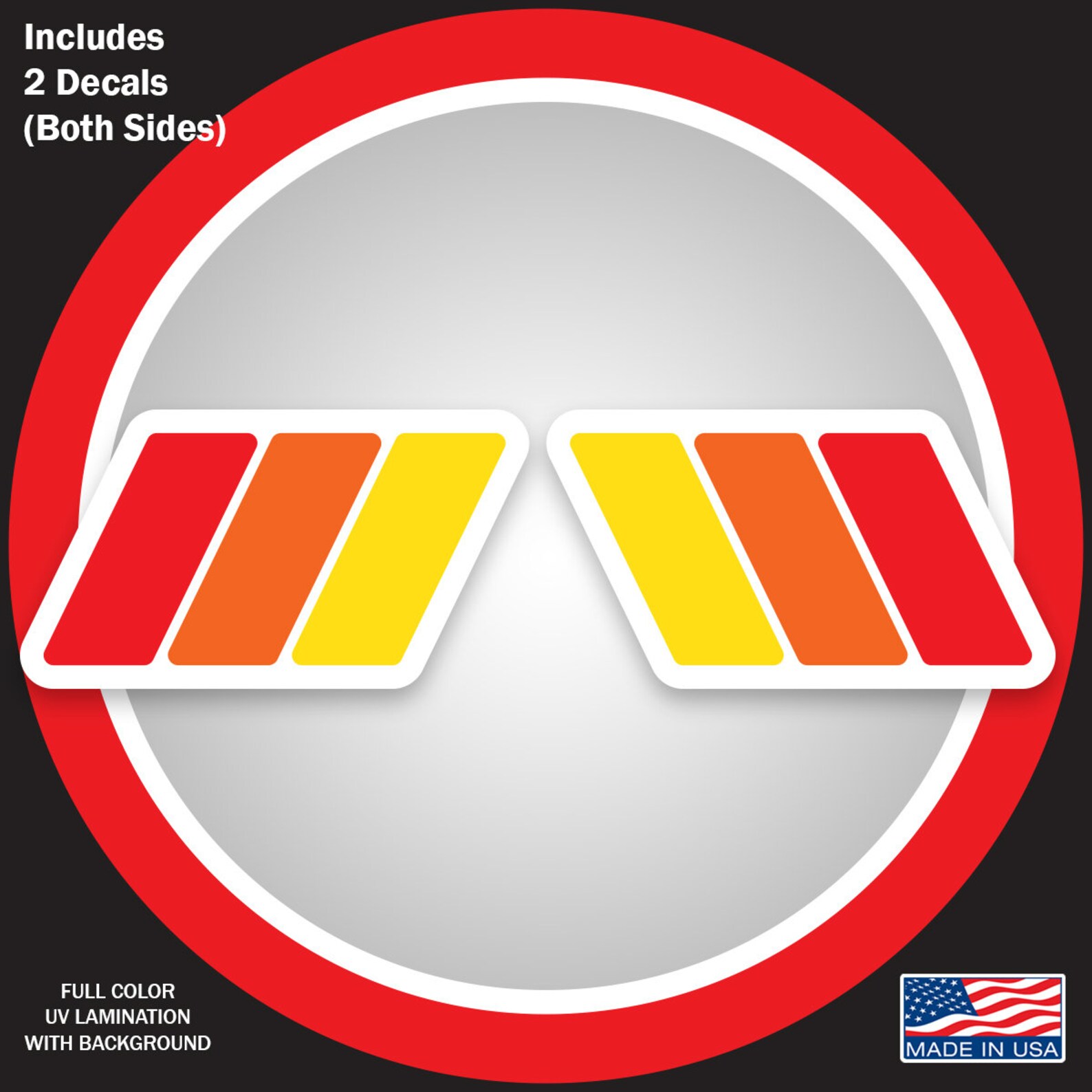 Tri-color Decal Vintage Colors include 2 Decals - Etsy