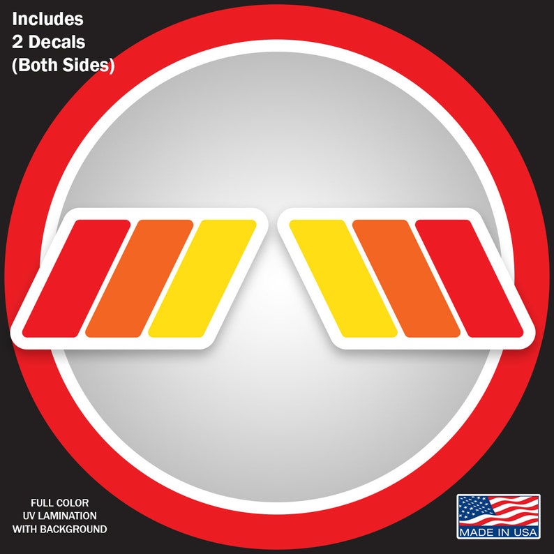 Tri-color Decal Vintage Colors include 2 Decals - Etsy