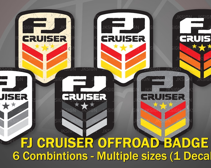 FJ Badge Decal FITS on Toyota FJ Cruiser Lovers New Colors - Etsy