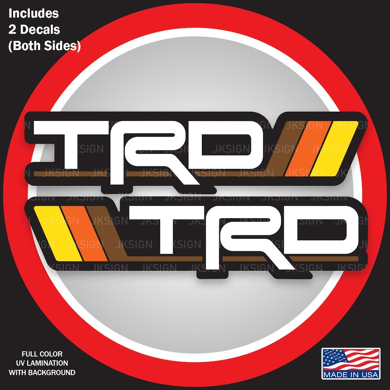 Tri-color TRD Bedside Decal (includes 2 Decals) - Etsy