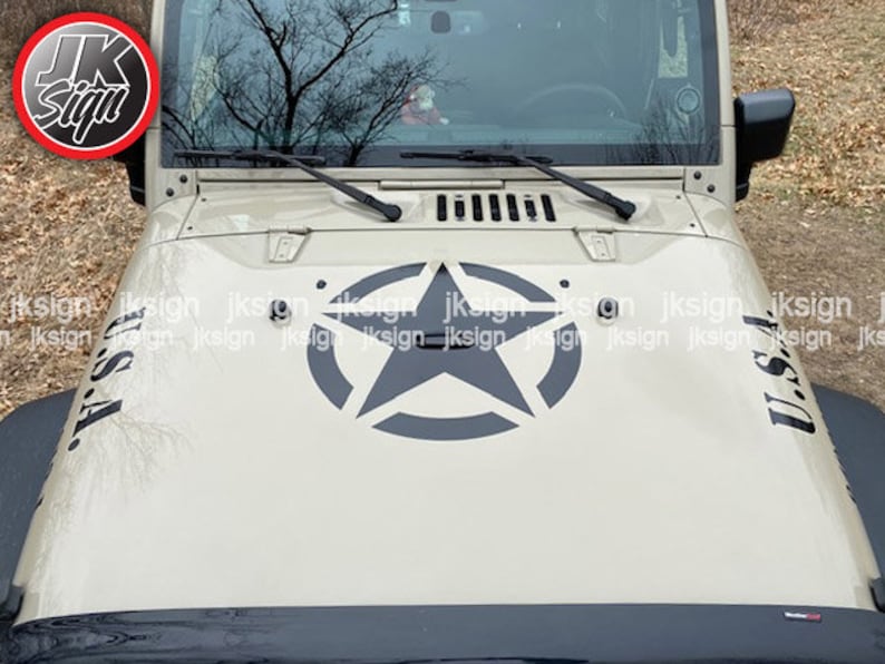 WW2 Set Vinyls Decals Military Restoration Kit USA Army Fits on Jeep JK ...