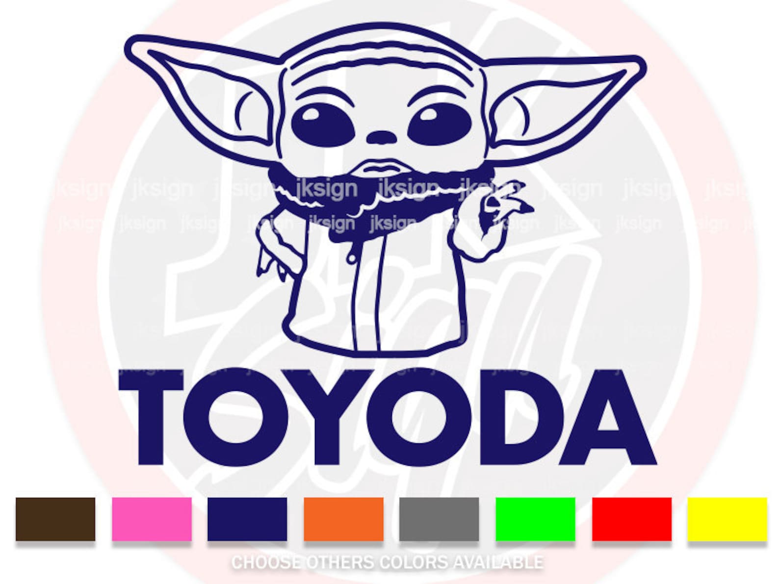 Baby Yoda Vinyl Decal Die-cut for All Toyota Toyoda Star Wars - Etsy