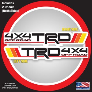Tri-color TRD 4X4 Off-road Bedside Decal (include 2 Decals) - Etsy