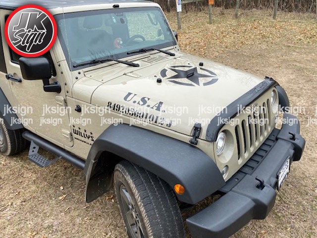 WW2 Set Vinyls Decals Military Restoration Kit USA Army Fits on Jeep JK ...