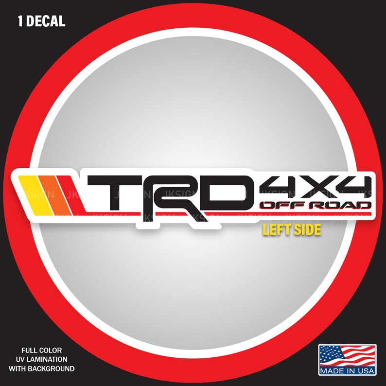 Tri-color TRD 4X4 Off-road Bedside Decal - Etsy