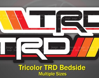 Tri-color TRD Sport Bedside Decal Vintage Color for Toyota | Etsy