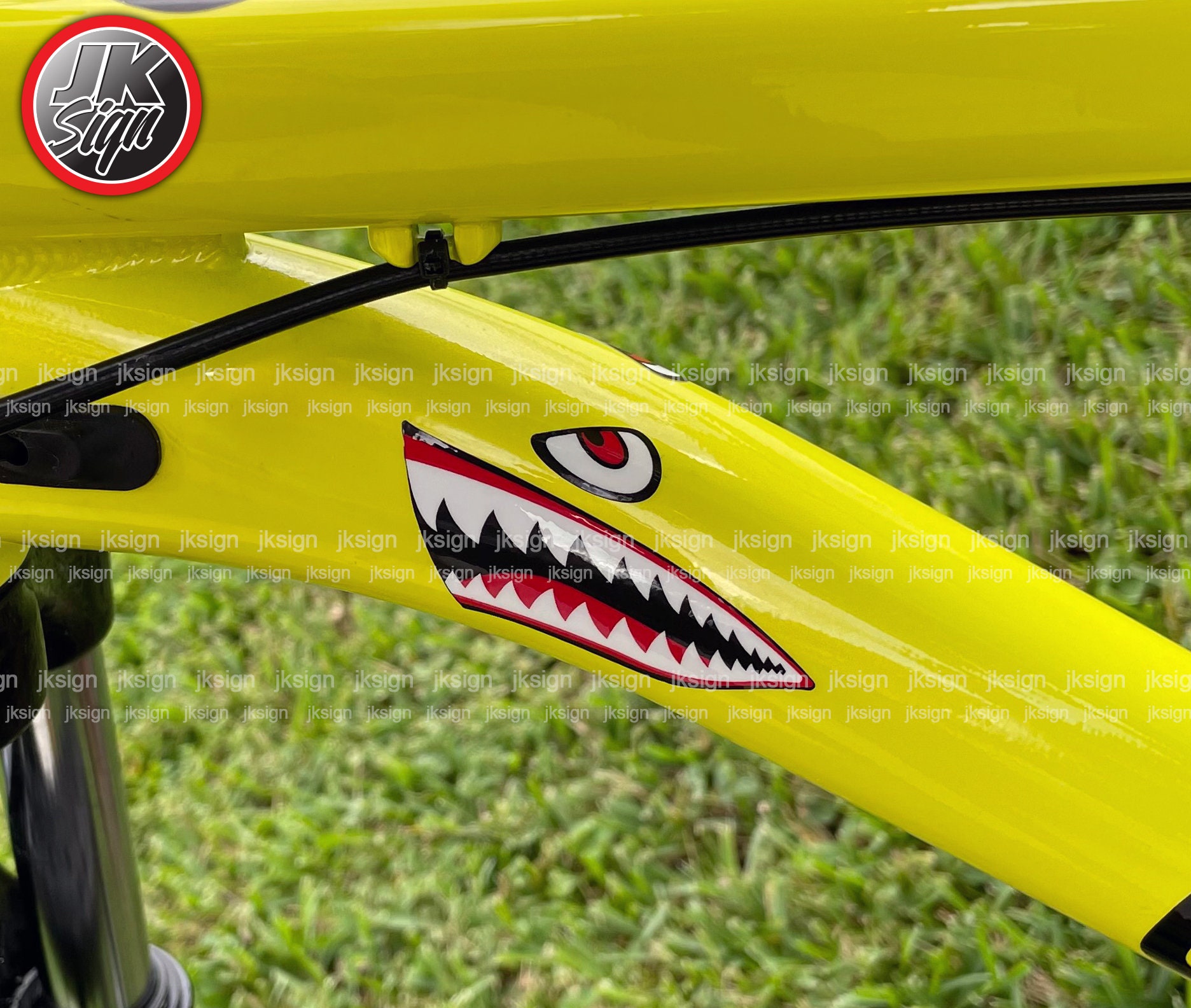 Angry Face Shark Teeth Decal (2 DECALS) - Etsy